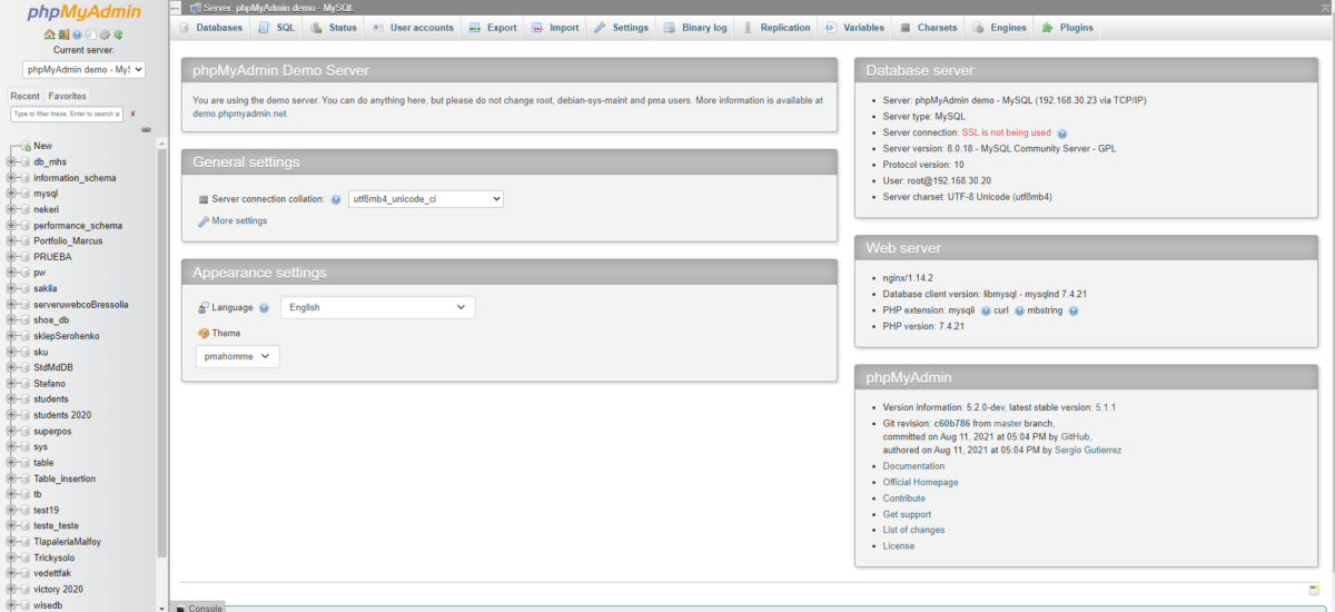 MySQL server administration - PHPMyAdmin - Els@Soft