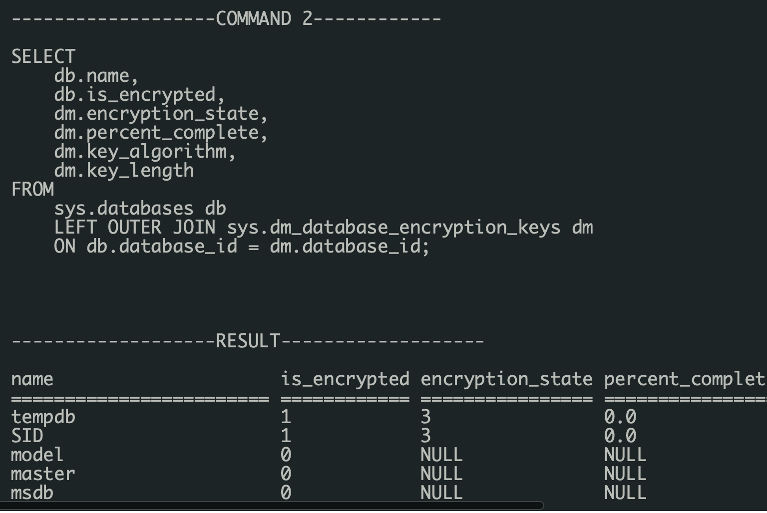 How To Check Sql Server Database Encryption Status